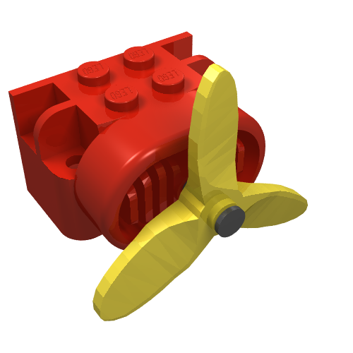 Part 4616ac01 - Fabuland Airplane Motor / Engine Block, Small Pin Hole ...